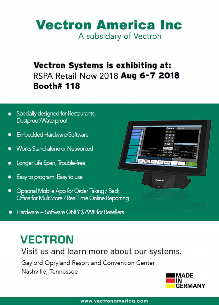 Vectron Systems is exhibiting at RSPA Retail Now 2018 Aug 6-7 2018 ...